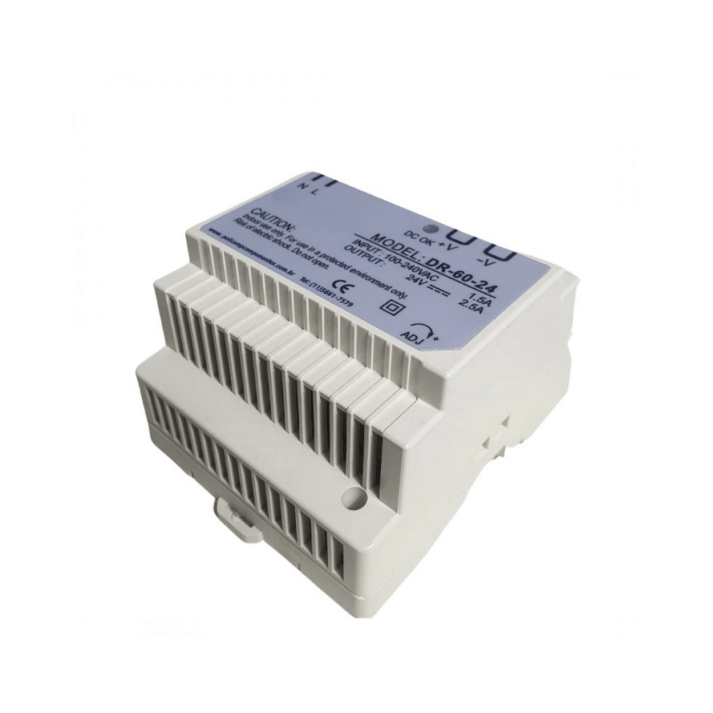 FONTE CHAVEADA 60W-24V; 2,5A; 100-240VAC - TRILHO DIN - Prado Automação ...