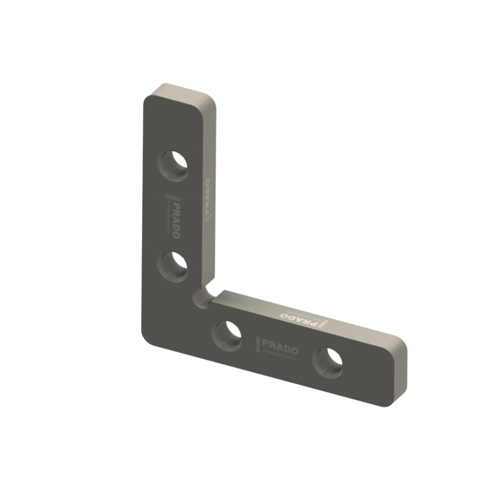 Conector em Chapa L - Perfil Base 20 - Com 4 Furos - Prado Automação ...